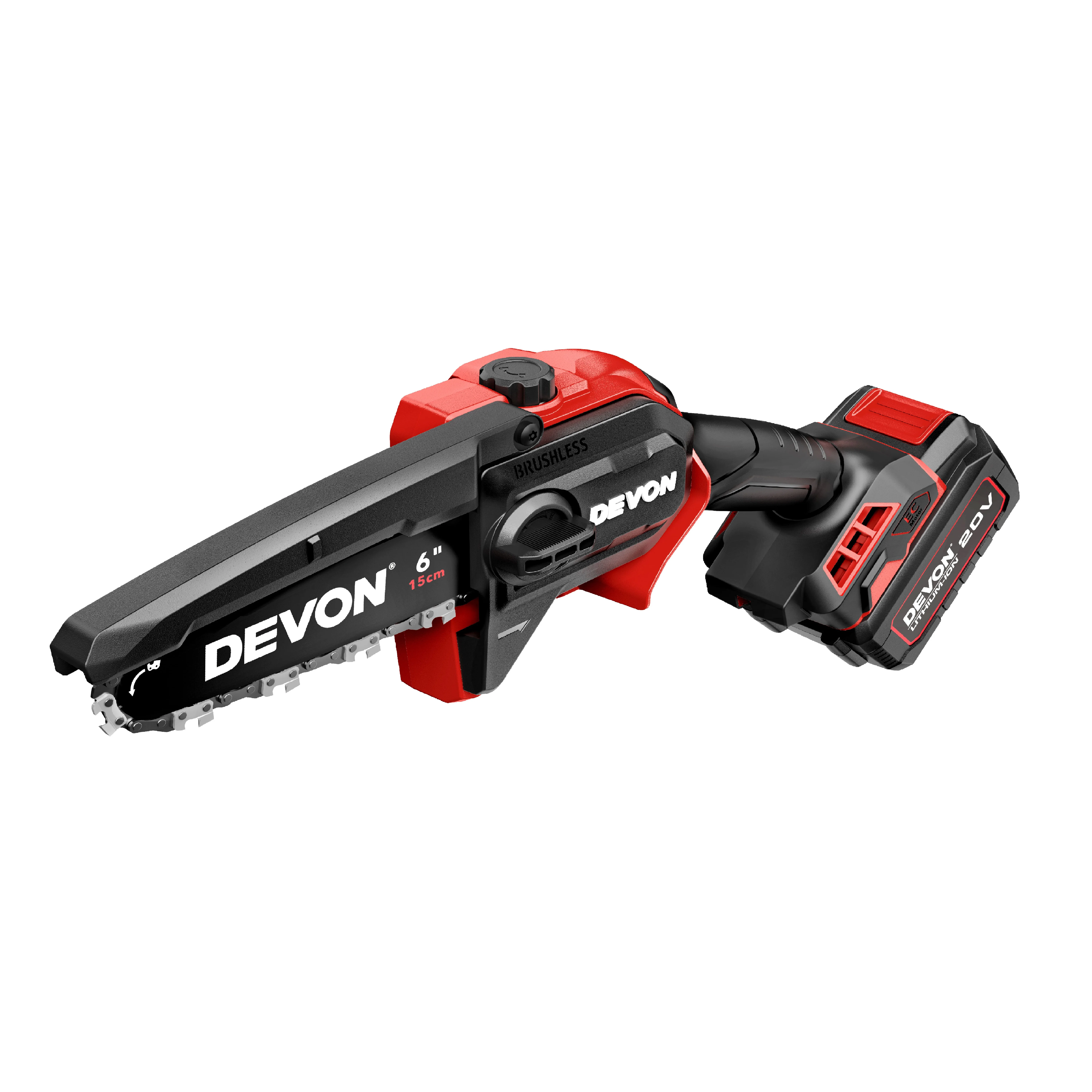 Devon 20v Brushless Hand Battery Cordless Mini Chain Saw 6inch Wood ...
