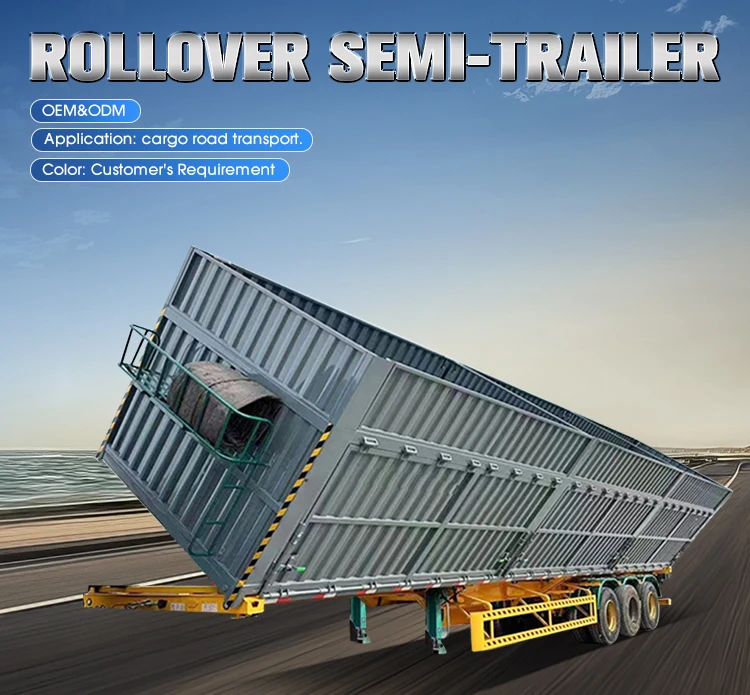 Bulk Cargo 40ft 60ft Side Tipper Semi Trailer With Quick Detachable ...