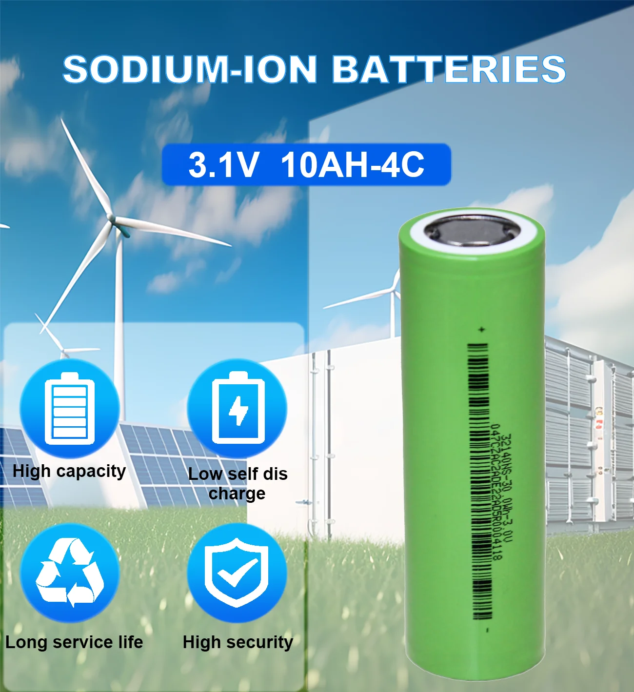 Ejor Sodium-ion Battery Cell 3.1v 10ah 3000 Times Cycles 4c Discharge ...
