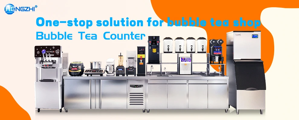 HENGZHI Customized Bubble Tea Work Table with Refrigerator