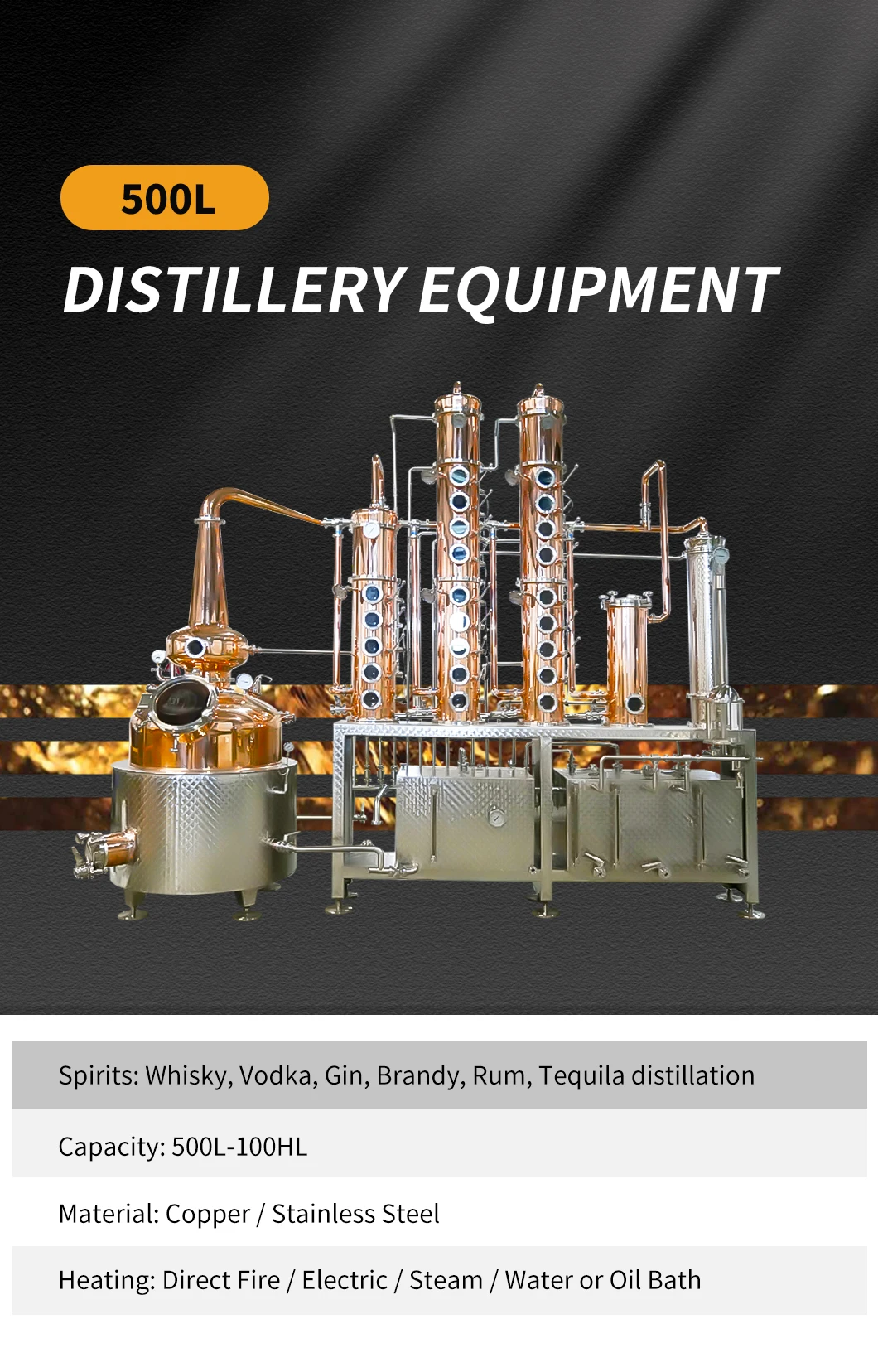 Steam Jacketed tank Copper Distiller Whiskey Distilling Equipment ...
