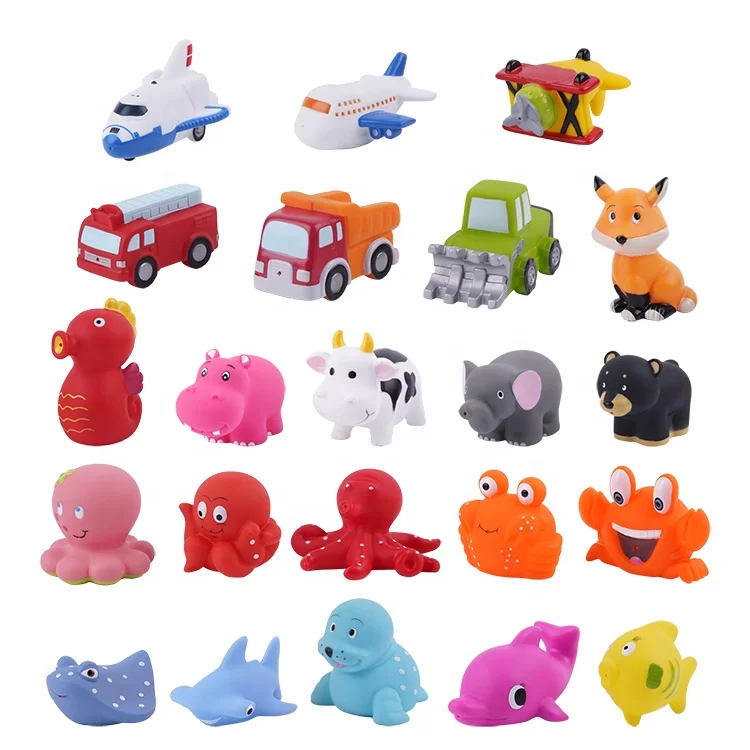 Bulk No Hole Mold Free Cartoon Child Rubber Bath Toy CPC