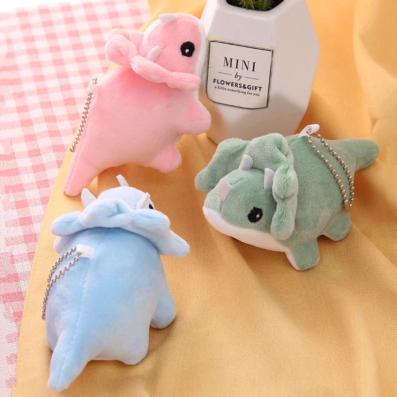 Promotion Dinosaur Plush Toy Triceratops Doll Keychain Pendant - Buy ...