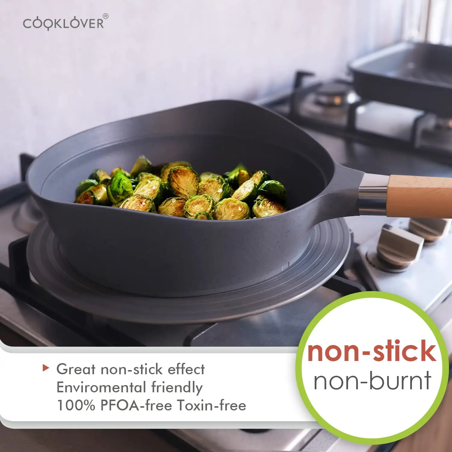 Cook-Lover Induction Bottom Nonstick Granite Cookware Set Die-Cast ...