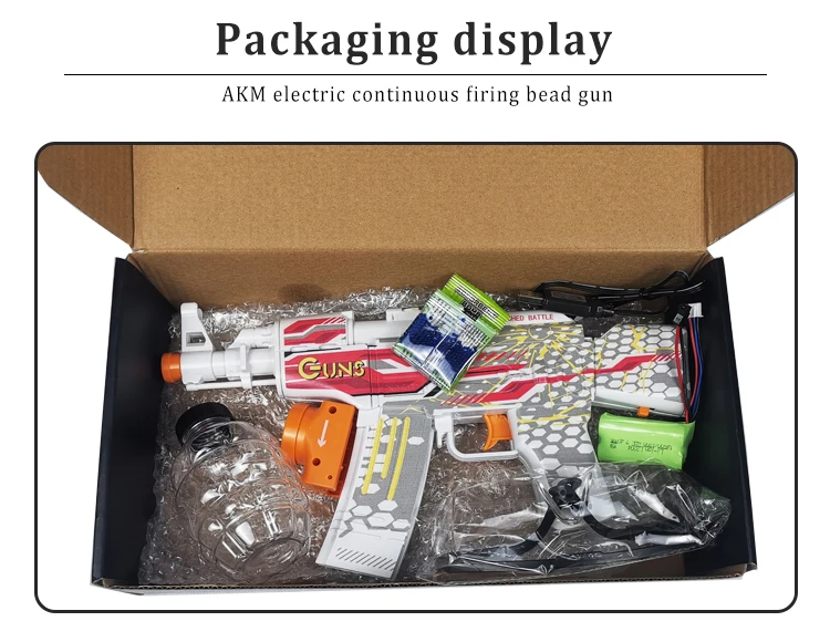 Akm 47 Blaster Gun Pistolet Rechargeable Water Gun With Gel Beads Toy ...