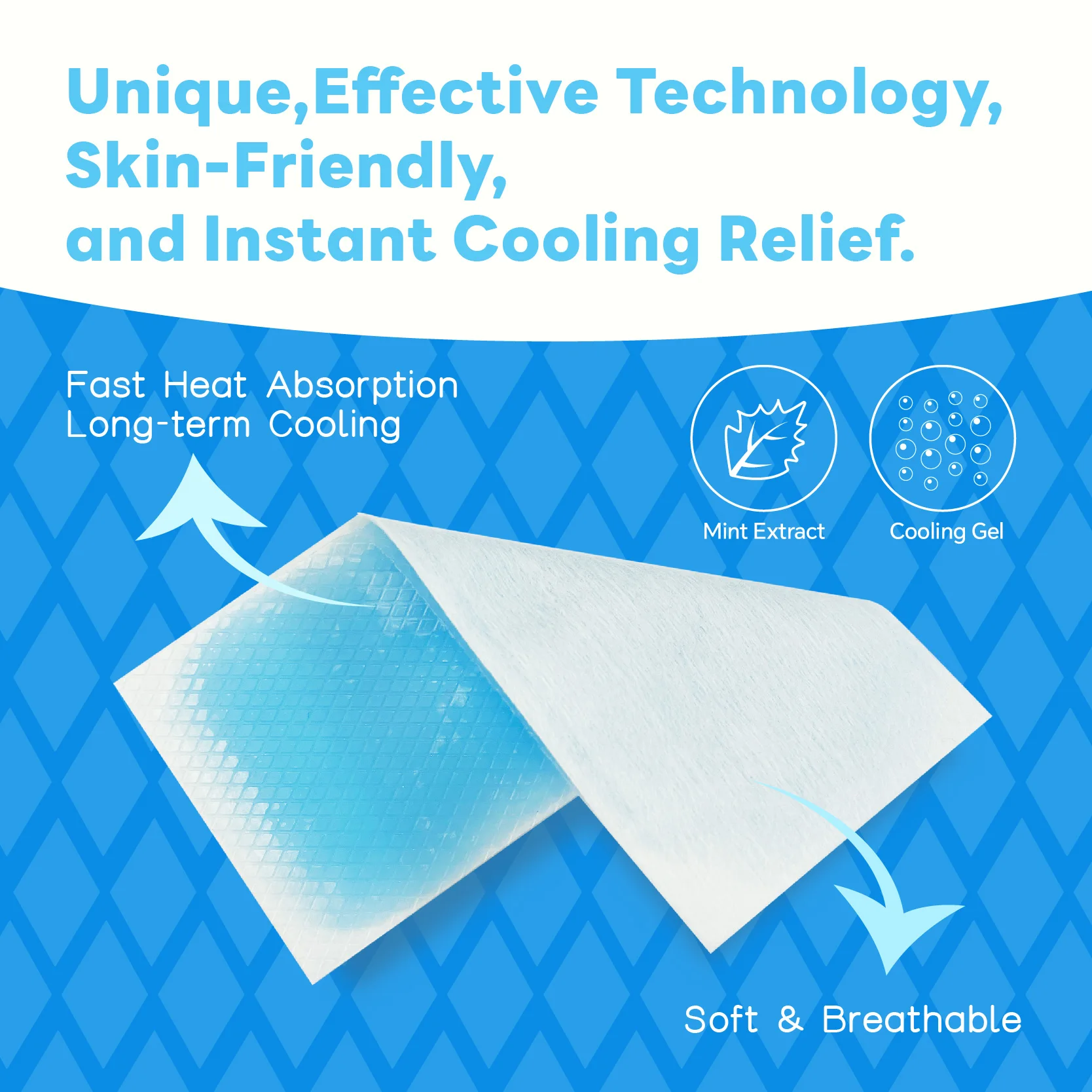 Physical Cooling Gel Patch, Instant Cooling Relief Patches, Kid Fever ...