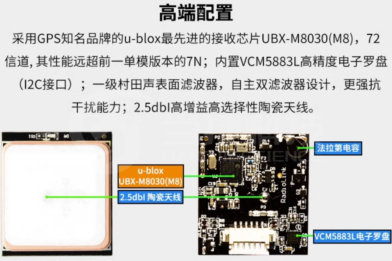 TS100 M8N M10N GPS Module Positioning High-precision Electronic Compass ...