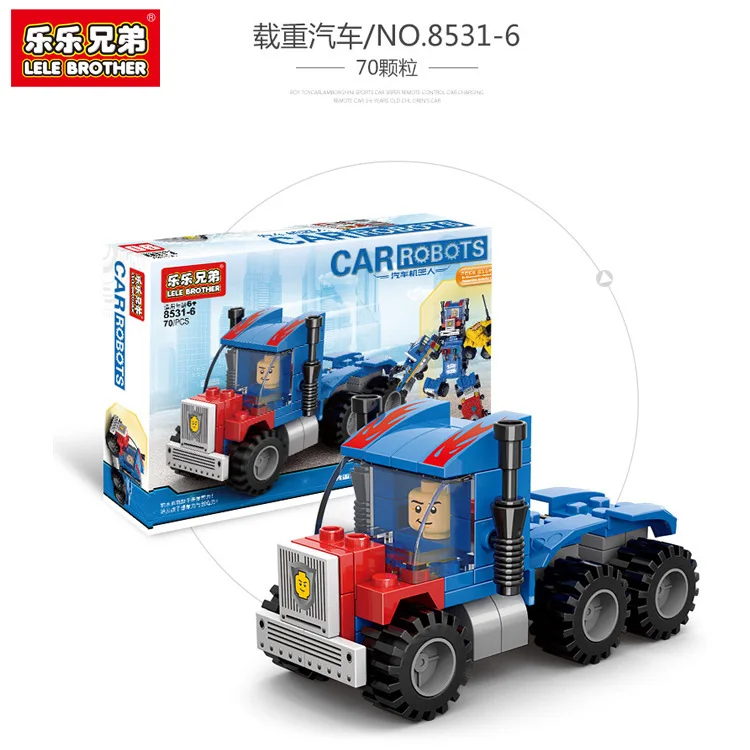 Lele Brother Building Blocks 8531 Deformation Robot Car Building Bricks ...