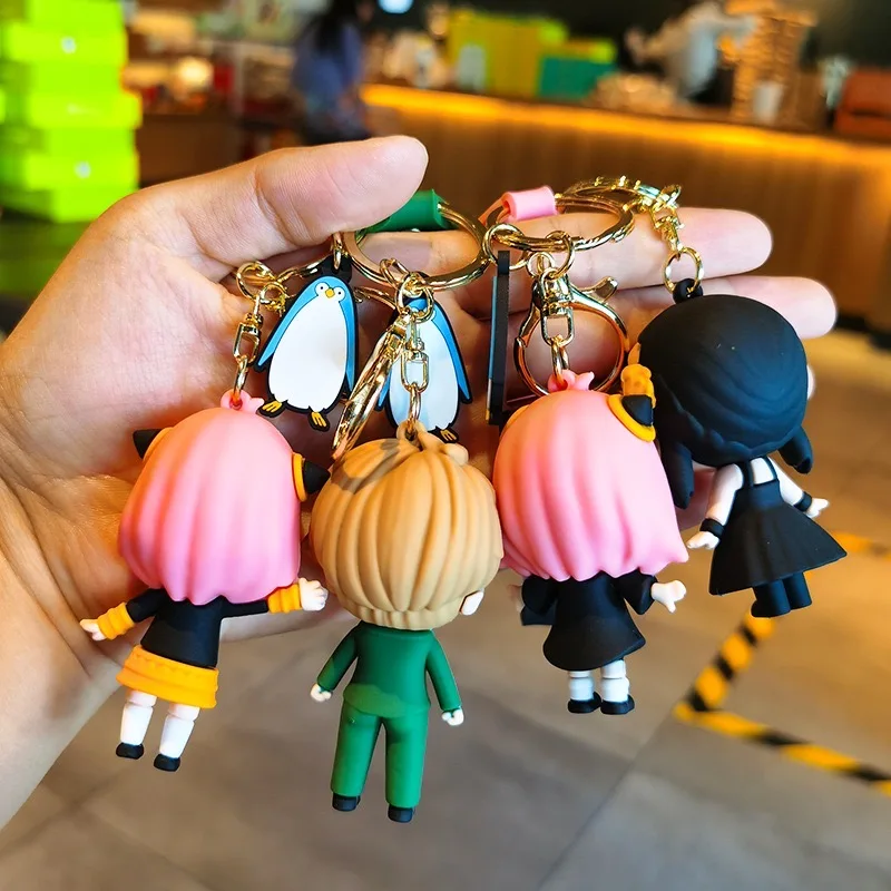 Spy X Family Chainsaw Man Anya Keychain 3d Doll Cosplay Props Keyrings ...