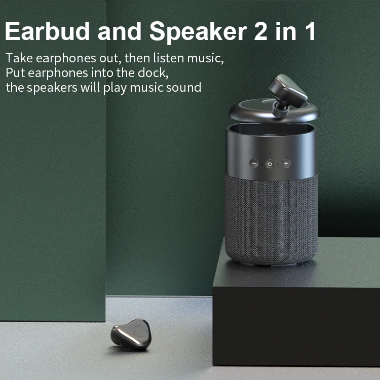 2022 Portable 2 In 1 Earbuds Speaker Wireless Earphone High Resolution ...
