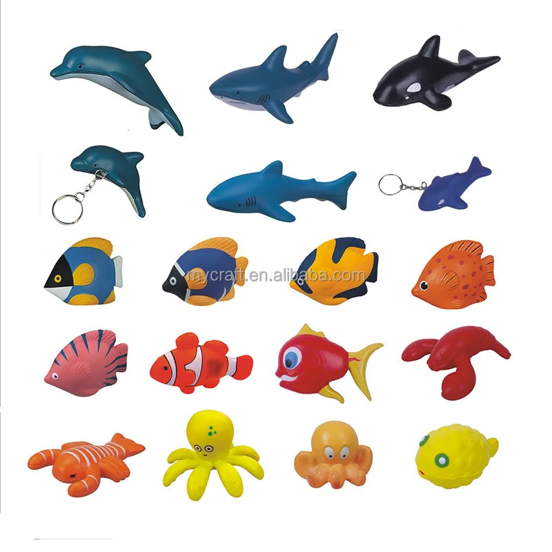 Cute Squishy Marine Animal Stress Relief Toy - Soft PU Foam Fish