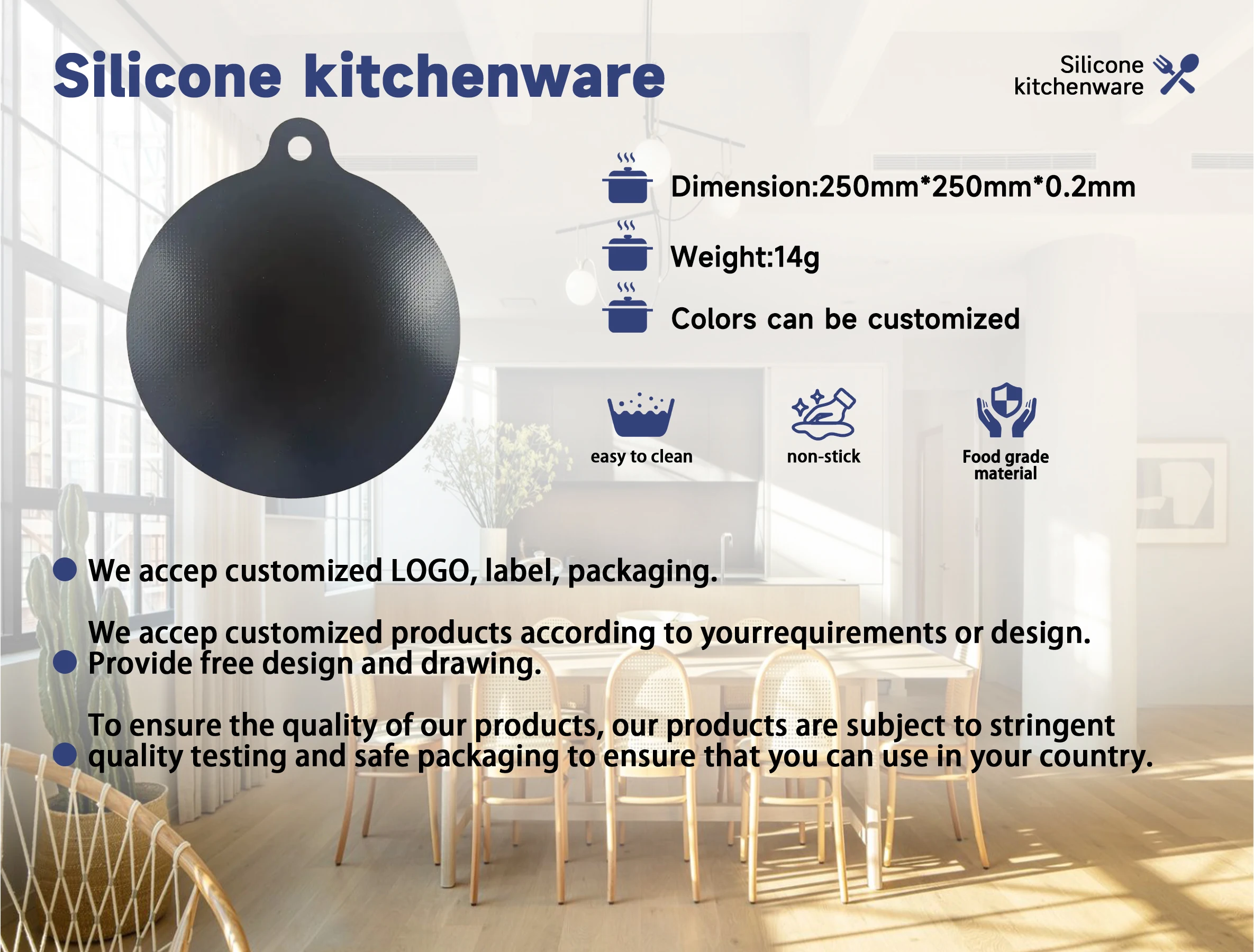 4 Sizes Of Round Heat Insulated Pad Non Slip Pads Cook Tops Scratch ...