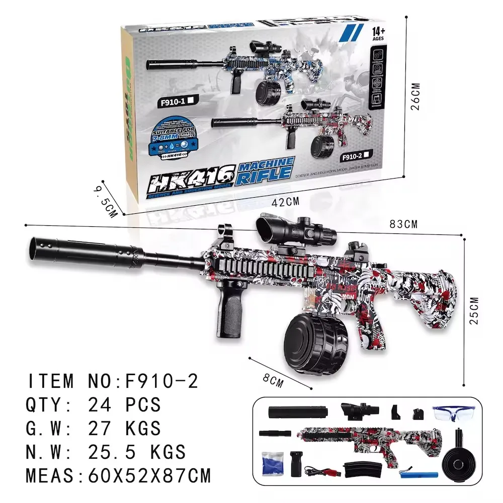 Hk416 M416 Gel Ball Blaster Electric Toy Gun Manual Automatic Dual Mode ...