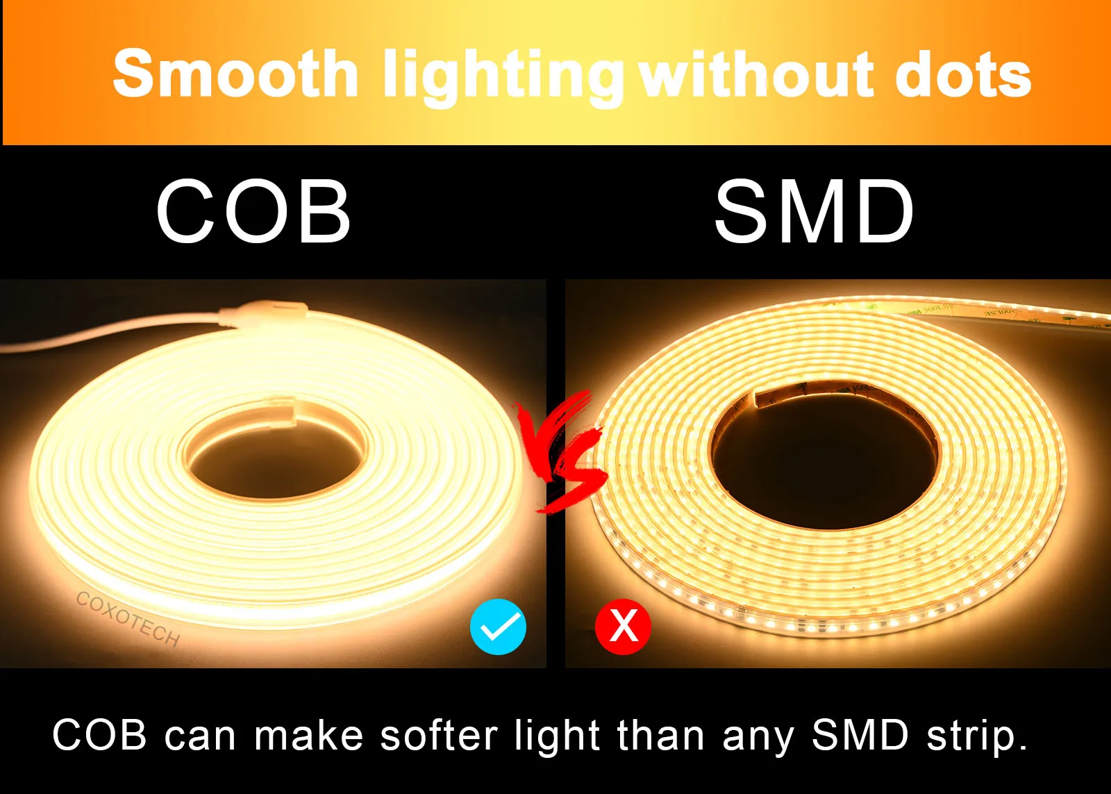 J2000-E AC 220V 360leds COB Led Strip Light COXO| Alibaba.com