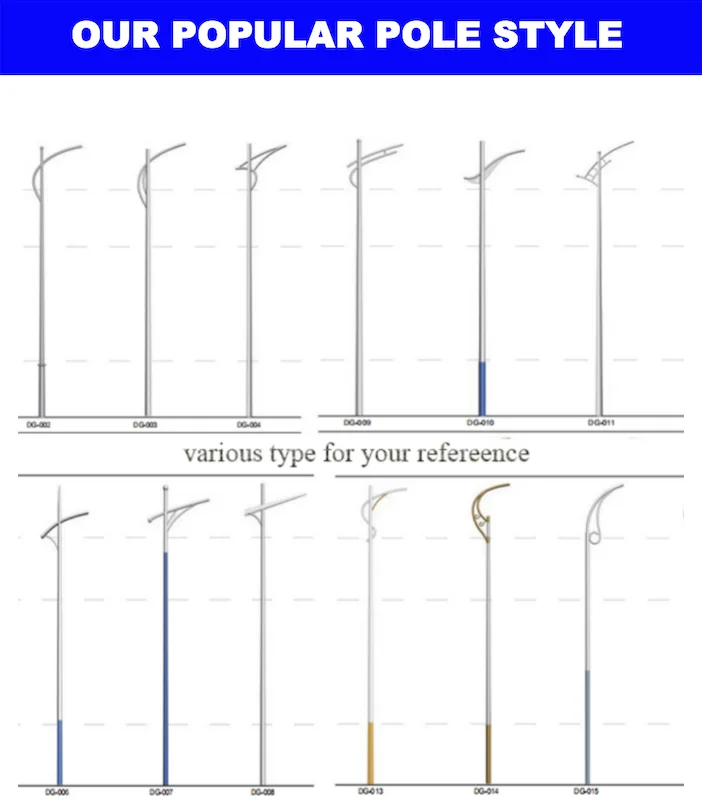 3m 4m 5m 6m 7m 8m 9m 10m 11m 12m Galvanized Polygonal Street Light Pole Road Lamp Pole Supplier ...