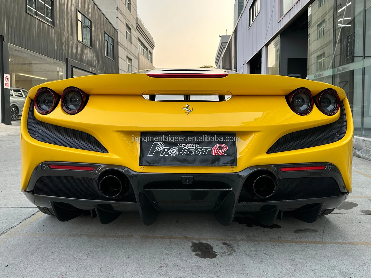 Ferrari F8 Dry Carbon Fiber Modified OEM Rear Bumper Lip Spoiler Auto ...