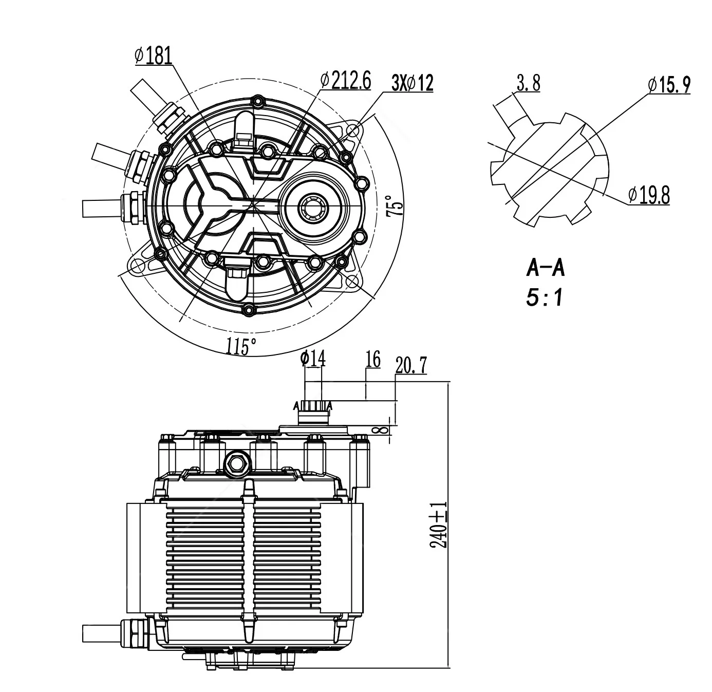 QS MOTOR QS165 60H V3 10000W Mid Drive Electric Bike Motor with Gearbox ...