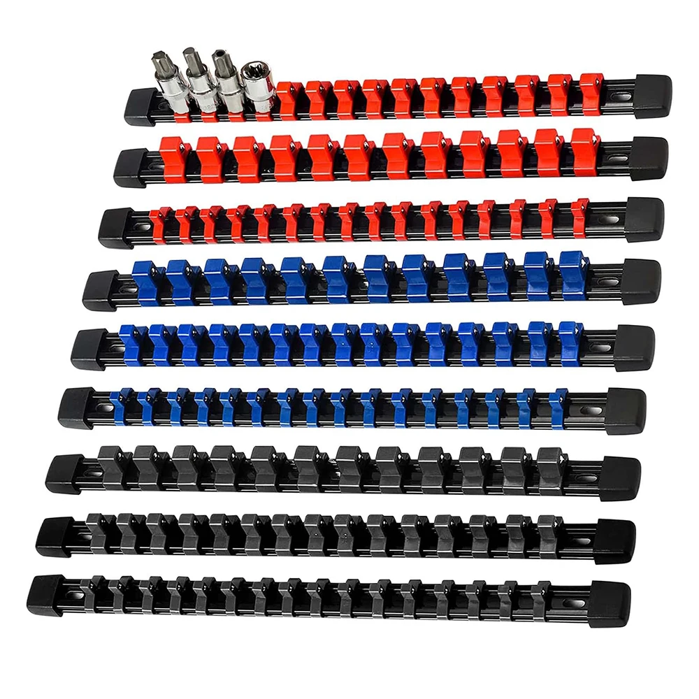 9-piece Socket Tool Organizer Kit Standard Metric Sae 1/4 3/8 1 2 Inch ...