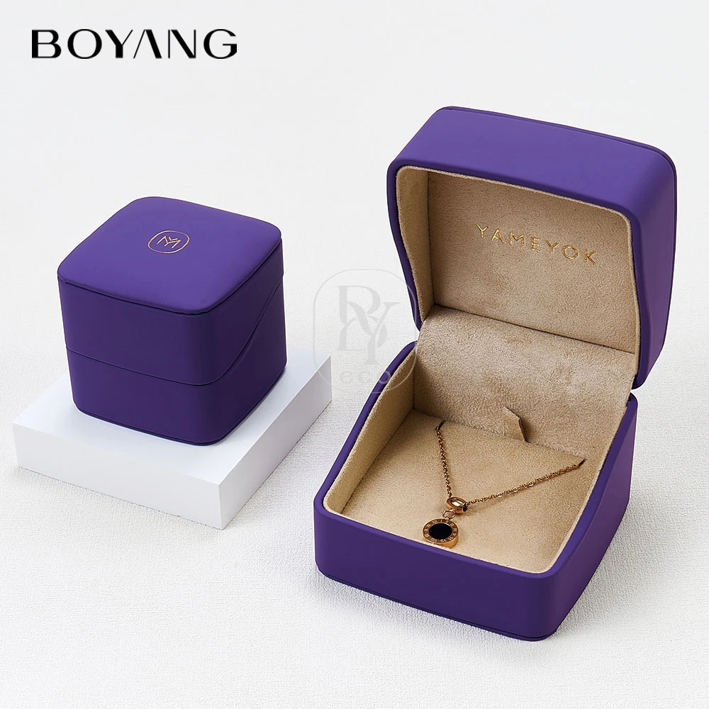 Custom Luxury Purple Leather Jewelry Box - Unique Design