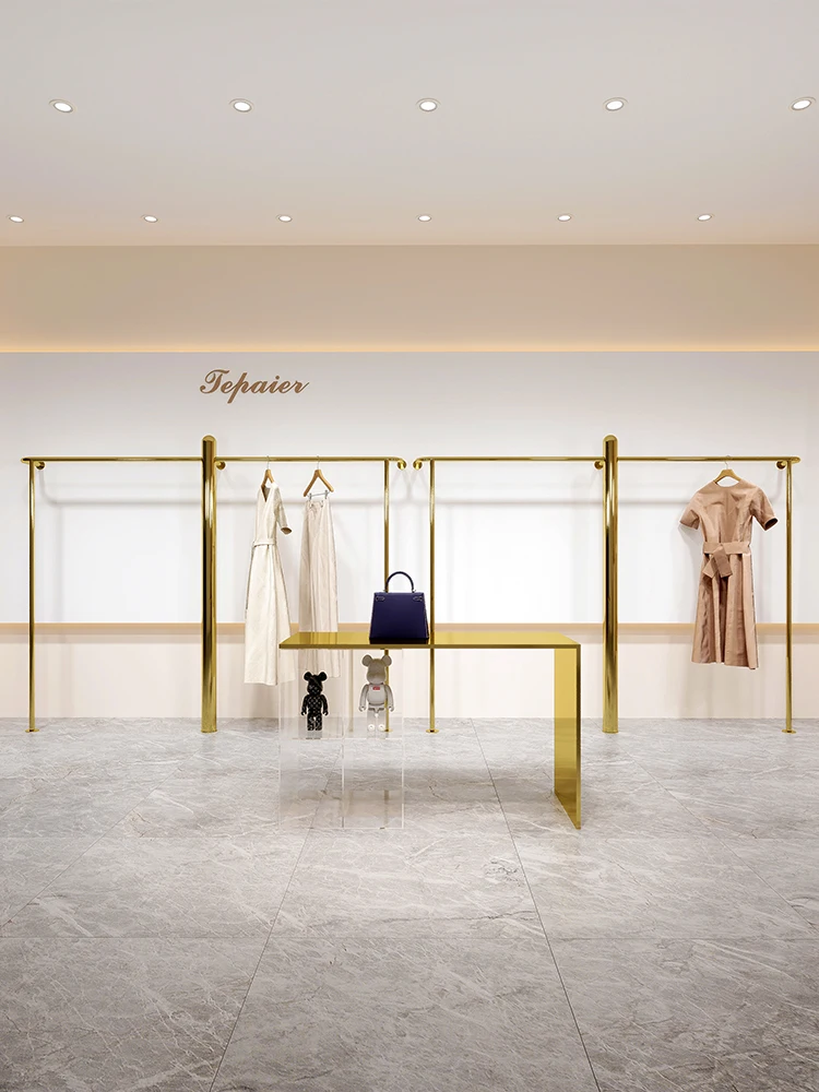 Wholesale Clothes Store Retail Garment Display Rack Boutique Wall Mount ...
