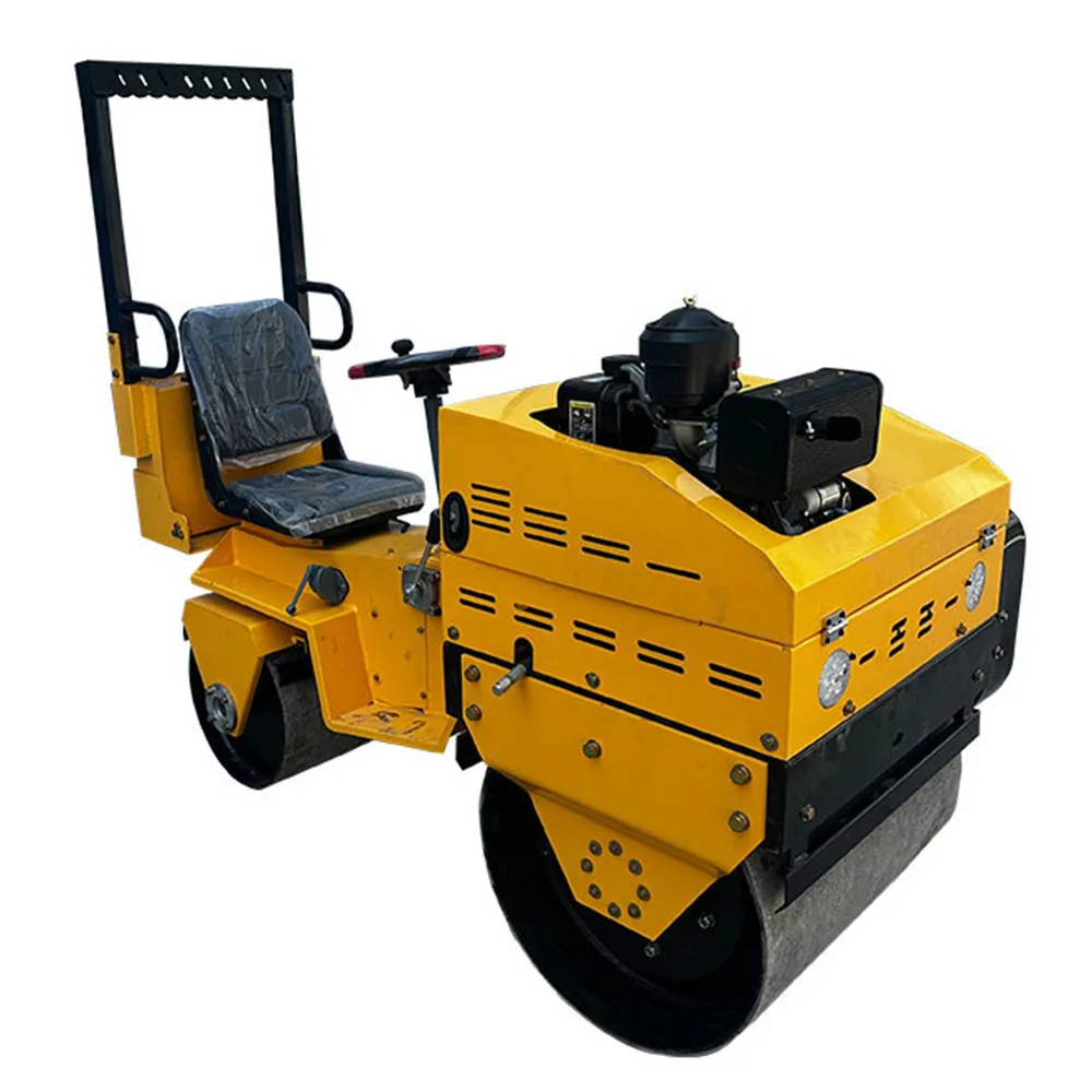 Handheld single wheel roller double vibration roller Double steel wheel ...