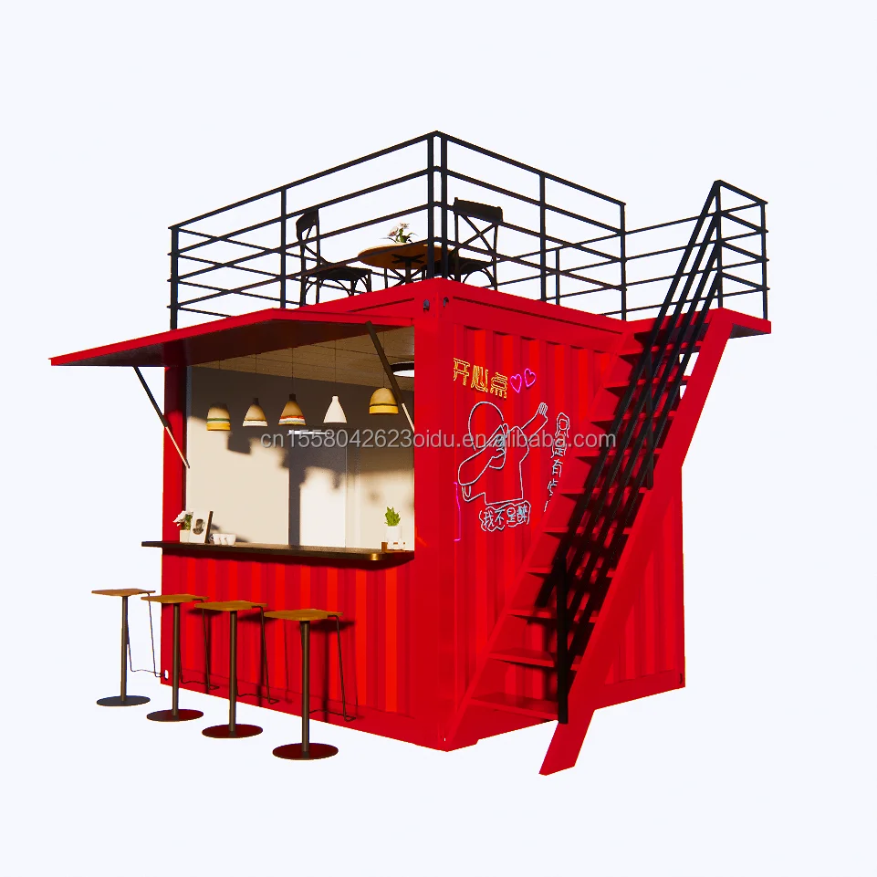 Customized 10FT Professional Steel Kiosk Booth for Container Coffee ...