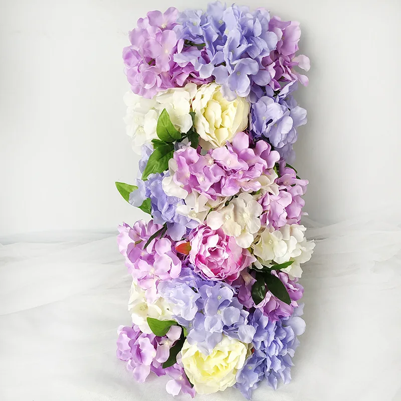 Artificial Flower Conference Table Flower Row Rose Lily Hydrangea Leaf ...