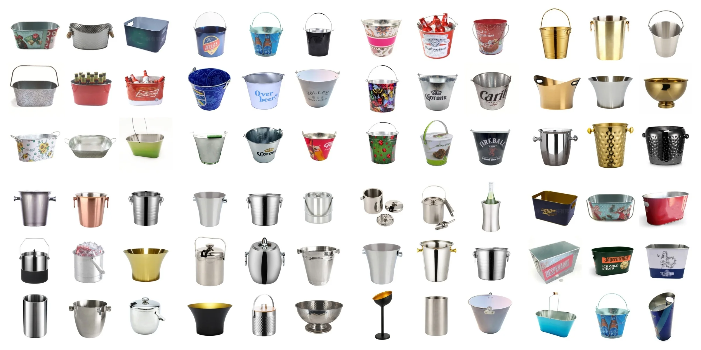 Customized 5L Square Rectangular Metal Galvanized Ice Bucket Beverage ...