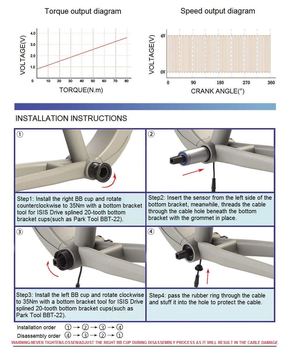 New Design Electric Bike Bottom Bracket Torque Sensor for Ebike Engine ...