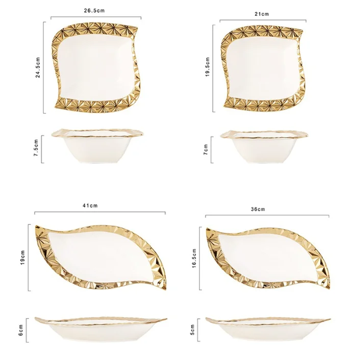 Irregular Shape Hotel Restaurant Ceramic Dinnerware Sets Royal Ceramic ...