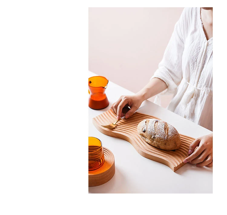 Wood Cutting Board Serving Tray For Kitchen And Home Decorative Ripple ...