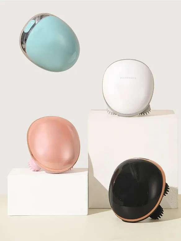 Electric Head Scalp Massager Machine Waterproof Silicone Head Massager ...