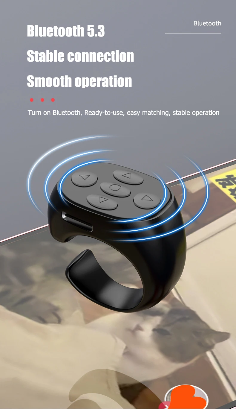 Tiktok Scroll Ring - Bluetooth Remote Control Smart Ring