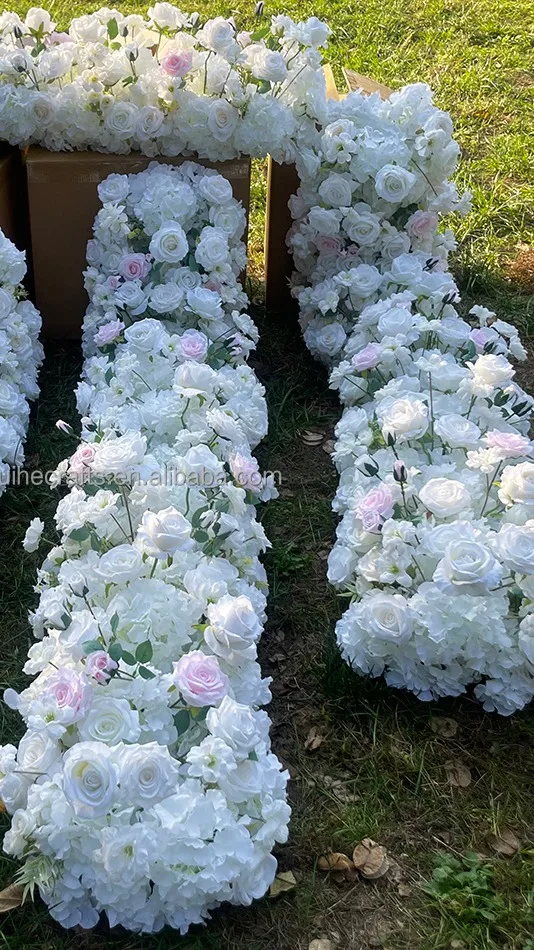Wedding Decoration Road Guide Artificial Flower Row Flower Garland ...