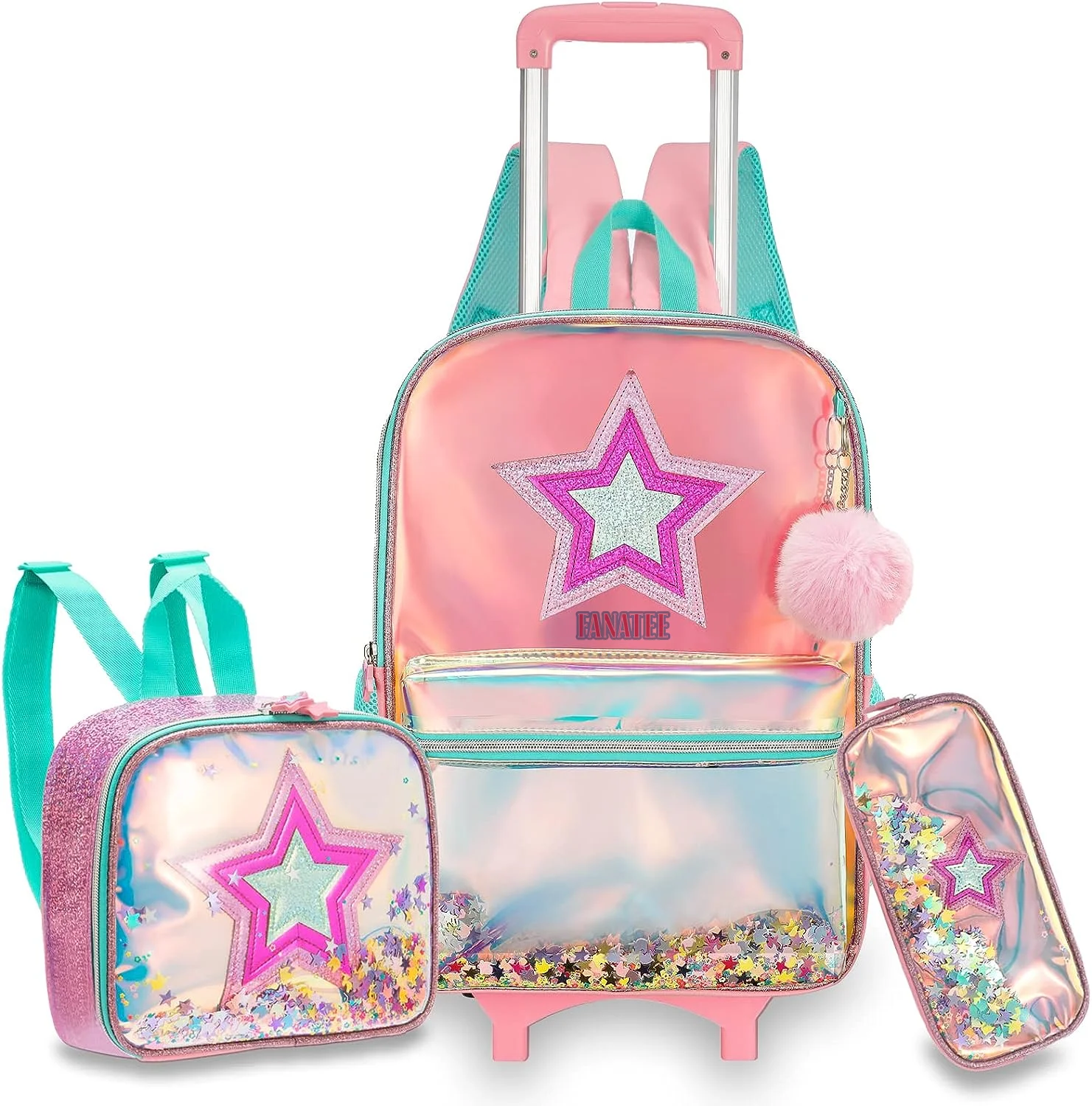 Kids Trolley Wheeled Backpack Set Children Backpack With Wheels Trolley ...