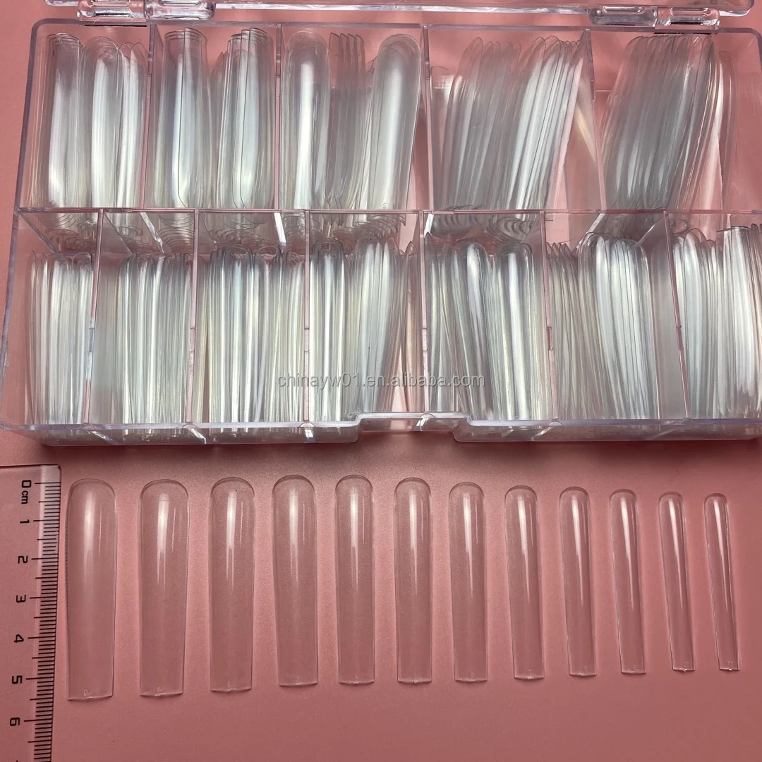 7CM 5XL Square Nail Tips - Full Cover Clear Press Ons