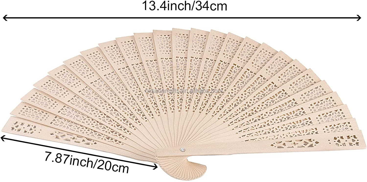 Sandalwood Wooden Handheld Folding Fans Natural Wood Hand Fans For Baby ...