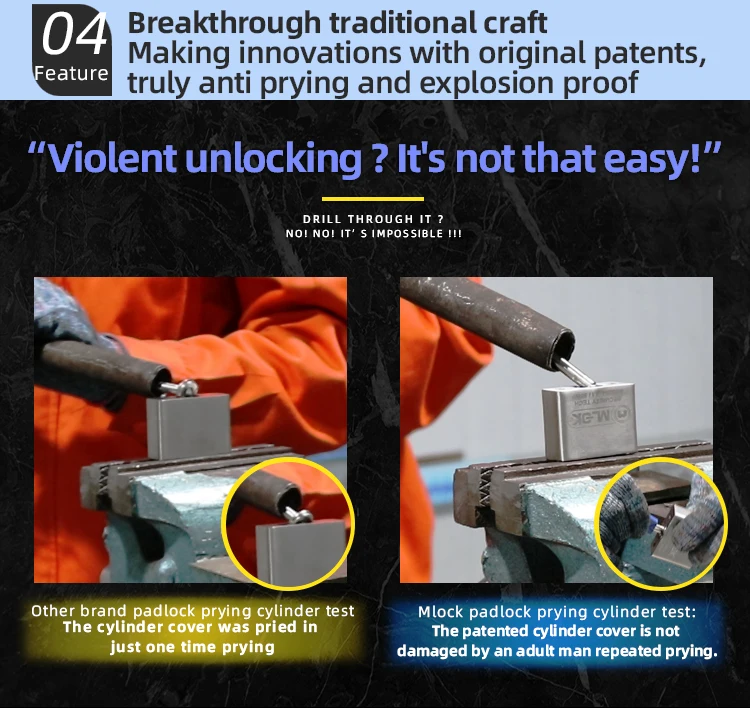 Mlock Padlock - Heavy Duty, Rust-Proof, and Secure