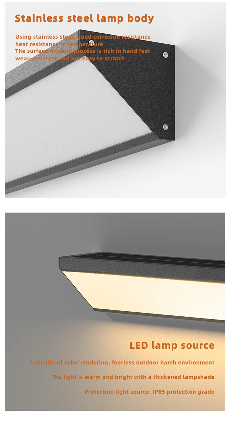 Contemporary Outdoor Linear Wall Lights Garden Decorative Solar Energy ...