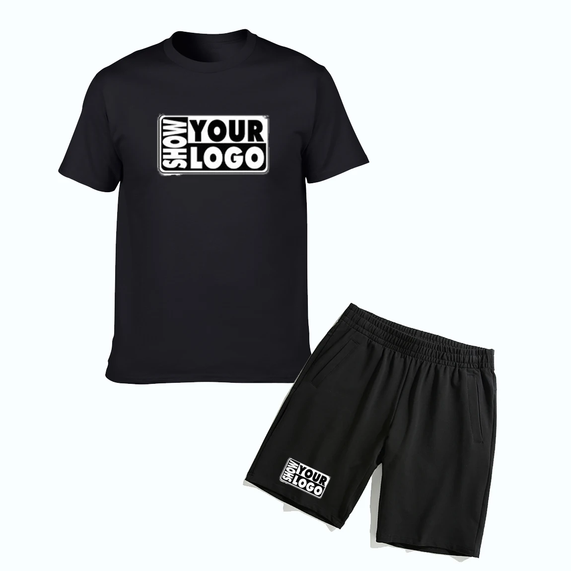Custom Logo Blank Men Shorts Set Casual Set Wear Unisex T Shirt and ...