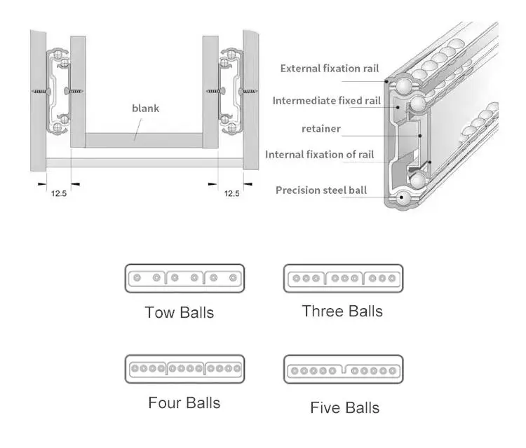 Topcent Telescopic Drawer Rails - Durable & Smooth Slides