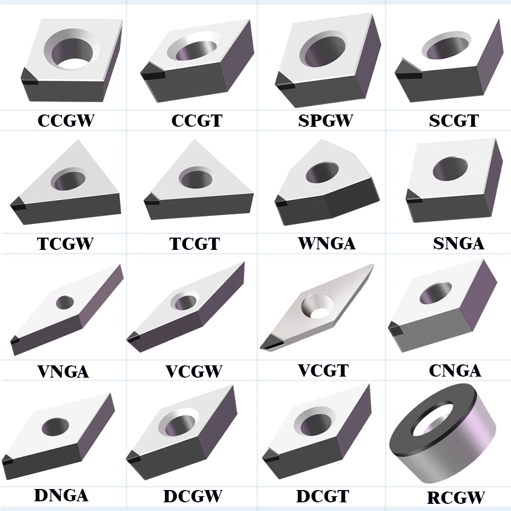 VCGT160402 VCGT160404 VCGT160408 VCGT160412 Turning Tool PCD Inserts ...