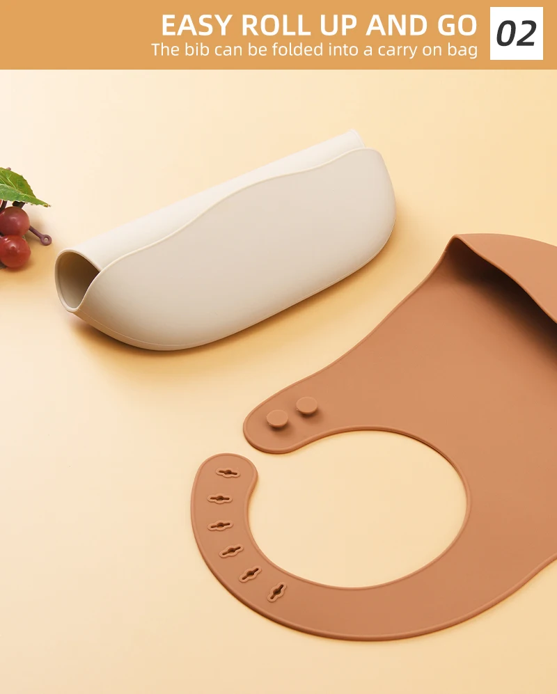 Customizable Waterproof Soft Adjustable Toddler Feeding Bib Silicone ...