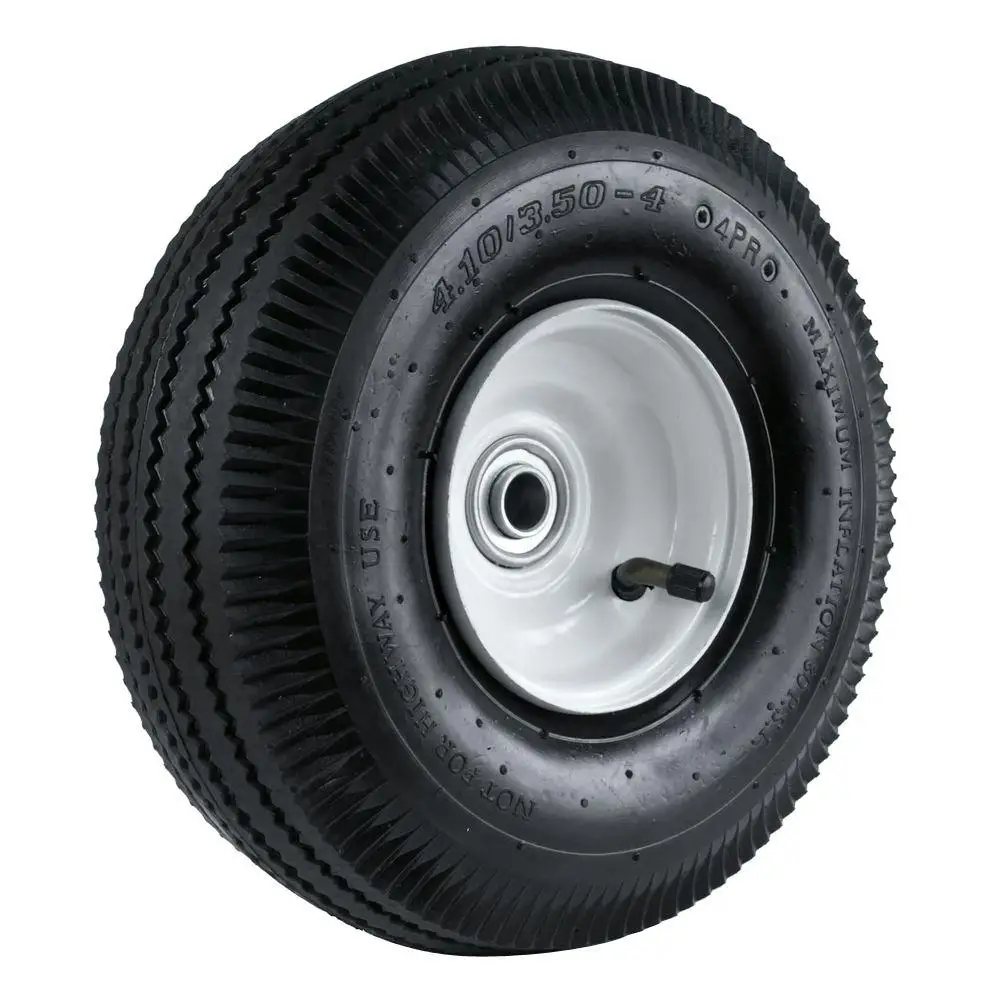Heavy Duty Industrial Pneumatic Black Rubber Wheel,Air Filled,Steel Hub ...