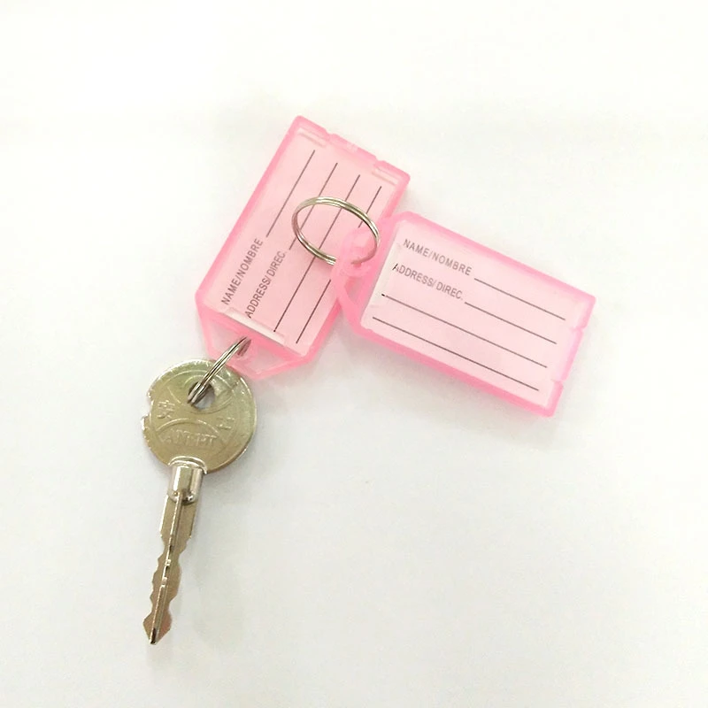Plastic Key Chain Tags in 5 Assorted Colors - Customizable