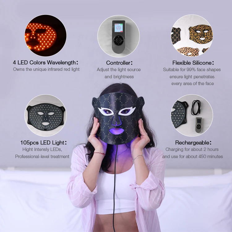 Redfy Customizable Facial Red Led Mask Beauty 3 Color Infrared Led ...