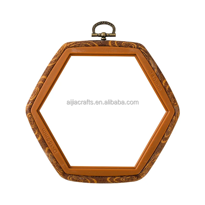 Imitated Wood Display Frame Rubber Plastic Cross Stitch Hoop Embroidery ...