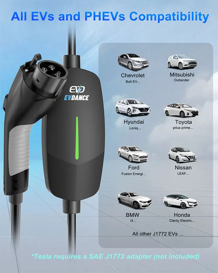 Custom USA AC Portable EV Charger J1772 Plug 16A IP65