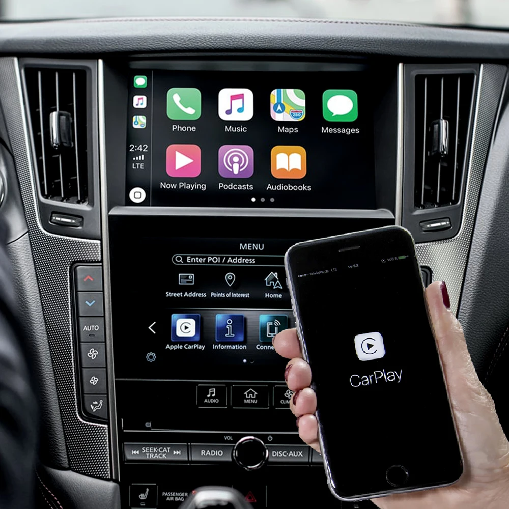 7" Screen Wireless Apple CarPlay Android Auto For Infiniti Q50 QX50 ...