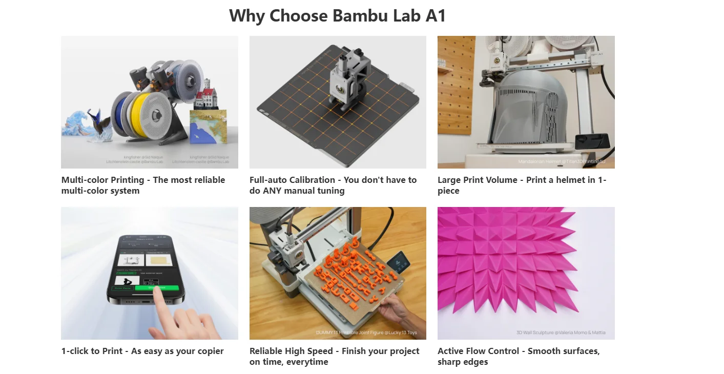 A1 3D Printer Full-Auto Calibration FDM Extruder 3D Printer Multi-Color ...